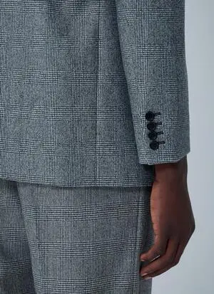 Saint Laurent Prince Of Wales Wool Blazer