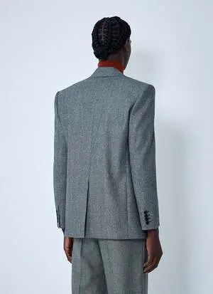 Saint Laurent Prince Of Wales Wool Blazer