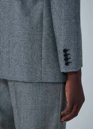 Saint Laurent Prince Of Wales Wool Blazer