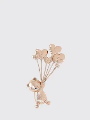 Max Mara Teddy Scarf Brooch In Brass With Rhinestones - Gold