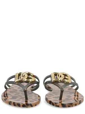 Dolce & Gabbana Logo Slide Sandals - Multicolor