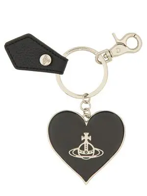 VIVIENNE WESTWOOD Mirror Heart Keychain - Black