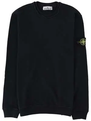Stone Island Felpa Con Patch Logo - Blue