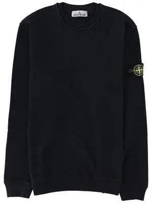 Stone Island Logo Patch Cotton Sweatshirt - Blue