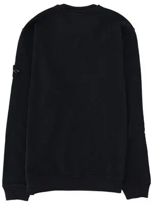 Stone Island Logo Patch Cotton Sweatshirt - Blue
