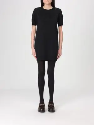 Gucci Gg Rhinestone Knit Mini Dress - Black