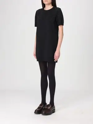 Gucci Gg Rhinestone Knit Mini Dress