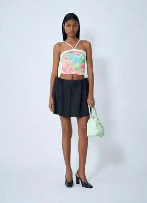 Prada Chevron Wool Mini Skirt