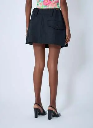 Prada Chevron Wool Mini Skirt