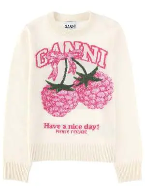 GANNI Maglia Raspberry - Cream