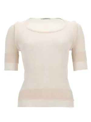 LEMAIRE Trompe L'oeil Viscose And Silk Top - Cream