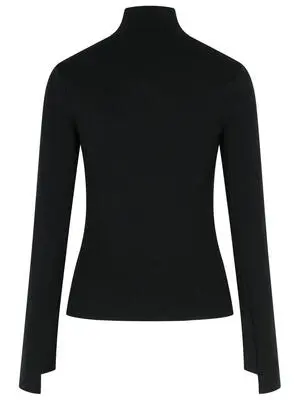 COURREGES Turtleneck Sweater In Viscose Blend - Black