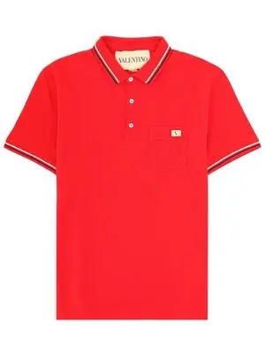 Valentino Garavani Polo Con Patch Logo - Red