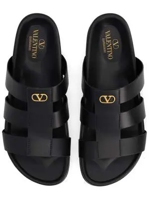 Valentino Garavani Studshield Slide Sandals - Black