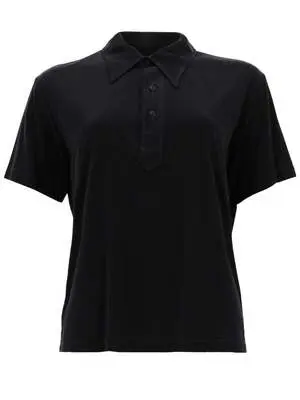 MAISON MARGIELA Cupro Polo Shirt - Black