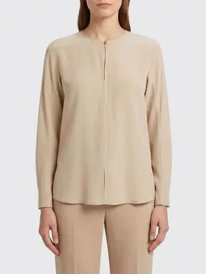 Max Mara Silk Blend Long Sleeve Top - Cream