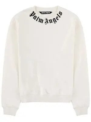 Palm Angels Felpa Con Logo - White