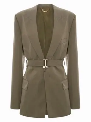 Victoria Beckham Tailored Belted Blazer - Green