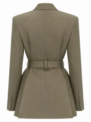 Victoria Beckham Tailored Belted Blazer - Green