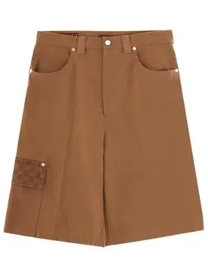 Gucci Shorts With Gg Details - Cream