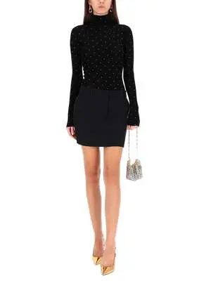 Rabanne Second-skin Effect Mesh Turtleneck With Studs