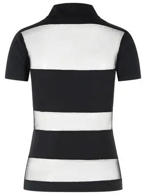 Coperni Striped' Cotton Blend Polo Shirt - Black