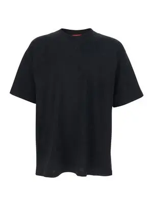 DIESEL® Crew Neck T-shirt With Embroidered Oval D Logo On The Front In Cotton For - Black