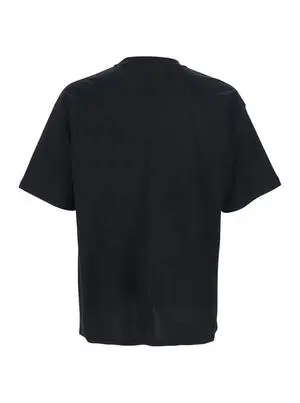 DIESEL® Crew Neck T-shirt With Embroidered Oval D Logo On The Front In Cotton For - Black