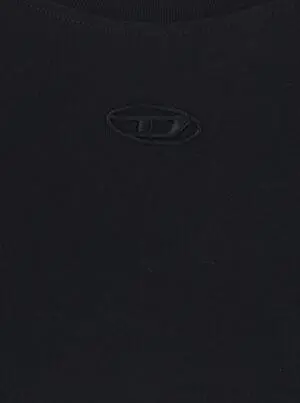 DIESEL® Crew Neck T-shirt With Embroidered Oval D Logo On The Front In Cotton For - Black