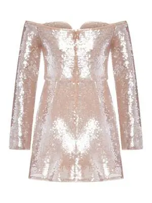 SELF-PORTRAIT Off-shoulder Sequin Mini Dress