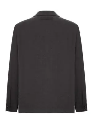 Zegna Wool And Linen Mix Jacket With Patched Pockets