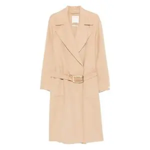 Sportmax Neutrals Coats Double Breasted & Peacoats - Cream