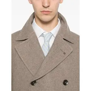 Tagliatore Virgin Wool Double-breasted Coat - Brown