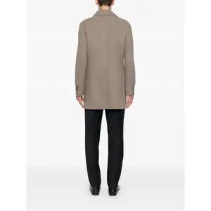 Tagliatore Virgin Wool Double-breasted Coat - Brown