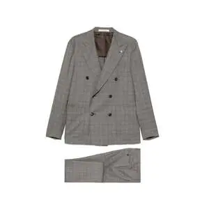 Tagliatore Grey Suits Double Breasted Suits - Gray