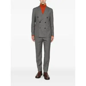 Tagliatore Grey Suits Double Breasted Suits