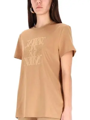 Max Mara Logo Cotton T-shirt - Cream
