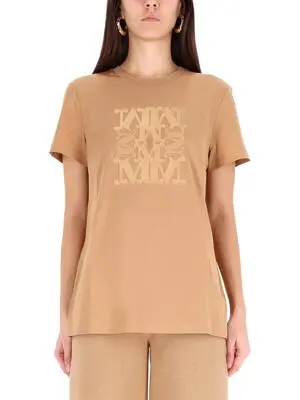 Max Mara Logo Cotton T-shirt - Cream