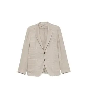 Tagliatore Houndstooth Pattern Blazer - Cream