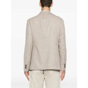 Tagliatore Houndstooth Pattern Blazer - Cream