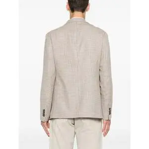 Tagliatore Houndstooth Pattern Blazer - Cream