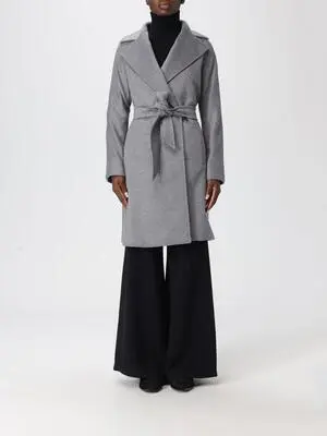 Max Mara MAX MARA STUDIO Virgin Wool Belted Coat Gray