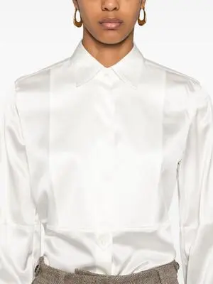 Brunello Cucinelli Satin Shirt With Monili