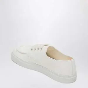 Prada Sneakers Ivory In Hammered Leather - Multicolor