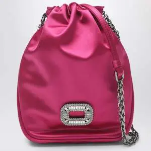 ROGER VIVIER Nano Pilgrim Bag In Fuchsia Satin - Pink