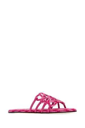 Loewe Canvas Petal Anagram Slippers - Pink