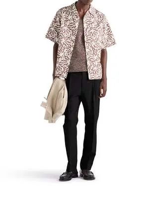 Prada Cotton Trousers With Enameled Metal Triangle Logo