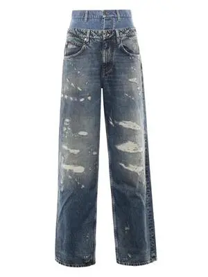 Dolce & Gabbana Double Layer Denim Jeans - Blue