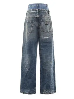 Dolce & Gabbana Double Layer Denim Jeans - Blue