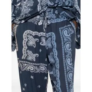 Attico Printed Viscose Palazzo Pants - Blue
